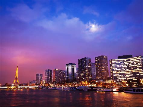 Paris Nights Cities Architectural Wallpaper Preview