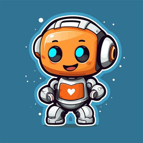 Premium Vector Cute Little Cube Shape Robot