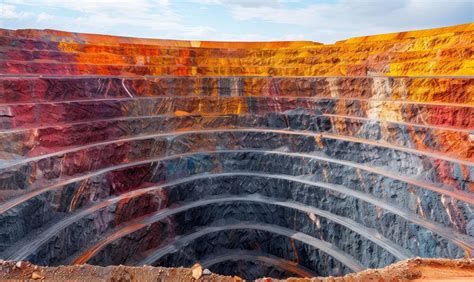 Open Pit Copper Mine Large Scale Mining Industrial Landscape Earth
