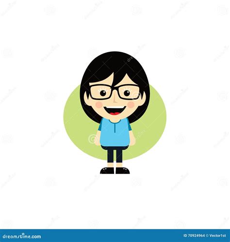Geek Cartoon Nerd Character Stock Vector Illustration Of Woman People