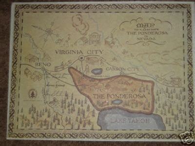 Ponderosa Ranch Burning Map From Bonanza Tv Show New 31743067