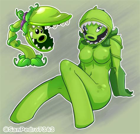 Rule 34 1girls Anthro Anthrofied Ass Breasts Breasts Female Flora Fauna Peashooter Pvz Plant