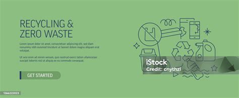 Recycling Related Web Banner Line Style Modern Design Vector