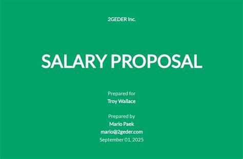 Salary Proposal Template