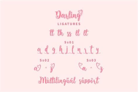 Darling Script Font Modern Font Handwritten Font Personal Display