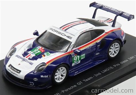 Spark Model Y121 Scale 1 64 Porsche 911 991 Rsr Porsche Gt Team N 91 2nd Lmgte Pro 24h Le Mans