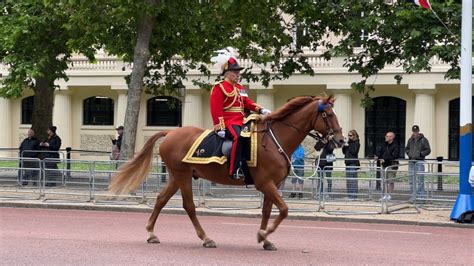 Major General J M H Bowder Obe Arrives Trooping The Colour Rehearsal Review Youtube