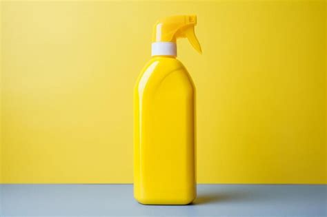 Yellow Plastic Detergent Bottle Premium Ai Generated Image