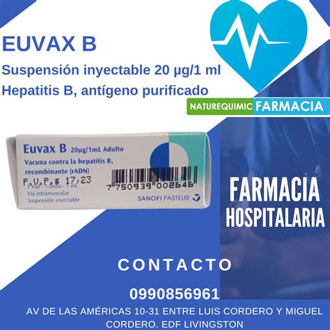 Euvax B Suspensión Inyectable 20 Naturequimic Farmacia Facebook