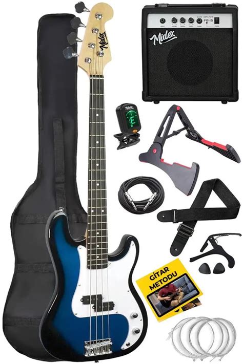 Midex Cbg 460bl 46 İnÇ 44 Yetişkin Amfili Bas Gitar Seti Blue