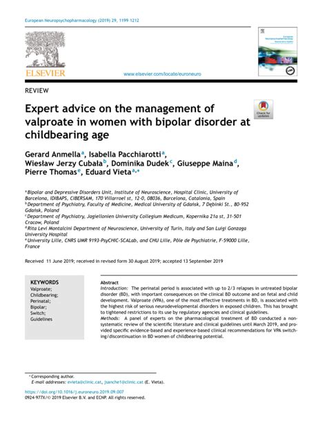 Valproate Management In Bipolar Women Pdf Antipsychotic Olanzapine