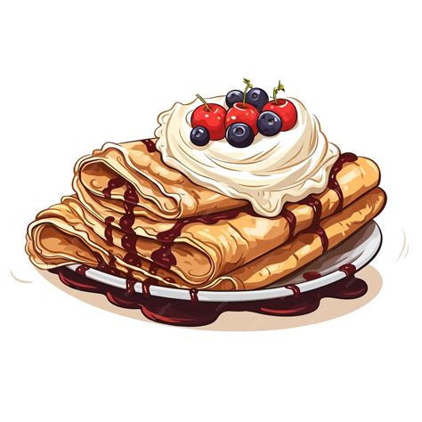 Premium Vector Crepes Vector Clipart White Background