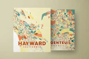 Hayward Colorful Map Graphic By Poster Boutique · Creative Fabrica