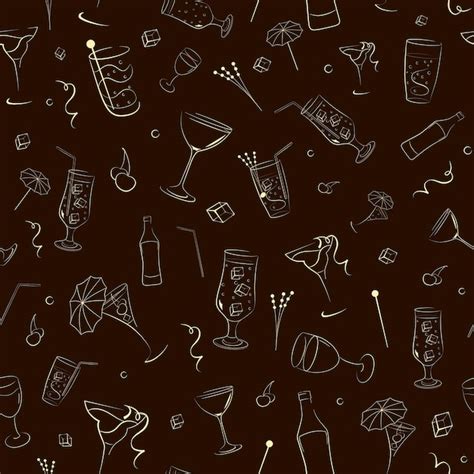 Premium Vector Seamless Pattern Of Items Associated With Alcohol