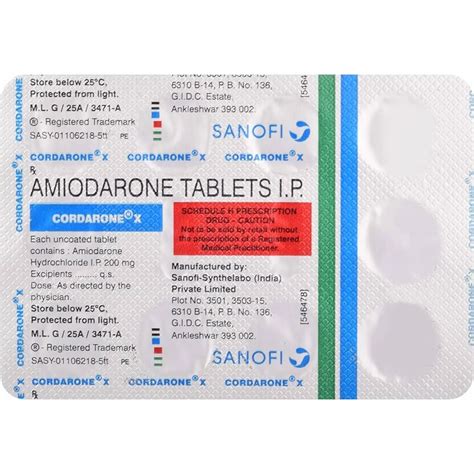 100 Mg Cordarone Amiodarone Tablet At ₹ 9838box Amiodarone Tablet