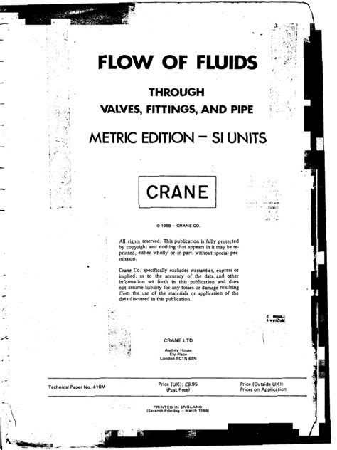 Flow Of Fluids Through Valves Fittings And Pipe Pdf Fluid Dynamics