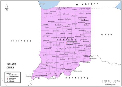 Map Of Indiana Cities And Towns List Of Cities In Indiana By