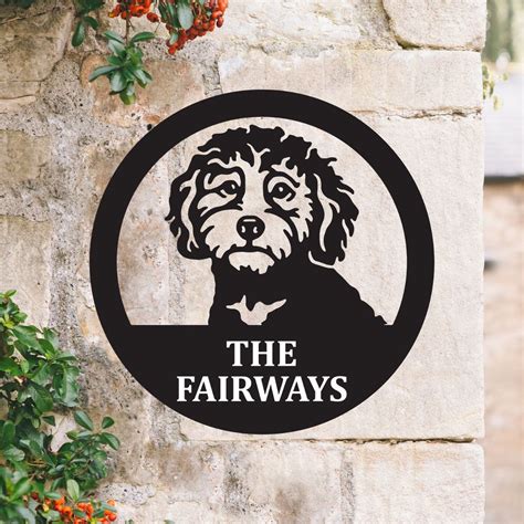 Steel Cockapoo House Name Sign Black Country Metalworks