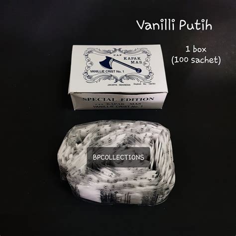 Jual 1 Pak 100sachet Vanili Bubuk Vanillie Kapak Mas Sachet Vanilli
