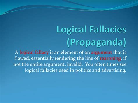 Logical Fallacies Propaganda Examples Identifying Propaganda 4 Key