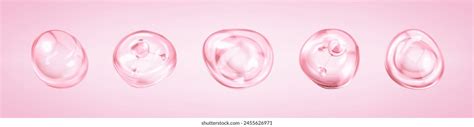 Molecules Inside Bubbles On Blue Background Stock Vector Royalty Free