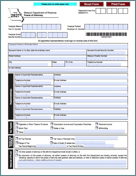 Printable Durable Power Of Attorney Form Missouri Printable Forms
