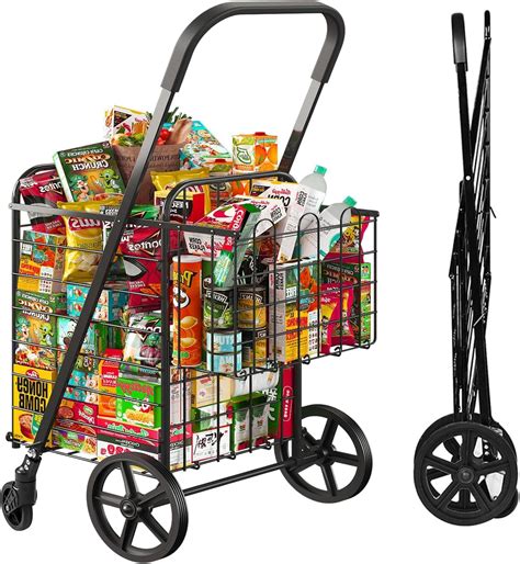 Siffler 336gal Grocery Cart On Wheels Foldable Utility