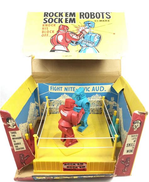 Lot Vintage Marx Rockem Sockem Robots