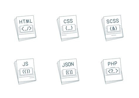 Premium Vector Programming File Extension Icons Set