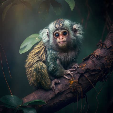 Full Body Pygmy Marmoset Generative Ai Stock Illustration