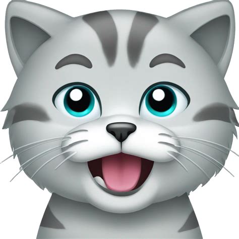 Cyan Cat Crying Clip Art Style Emoji Ai Emoji Generator