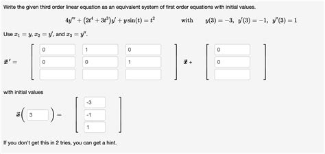 Solved Write The Given Third Order Linear Equation As An