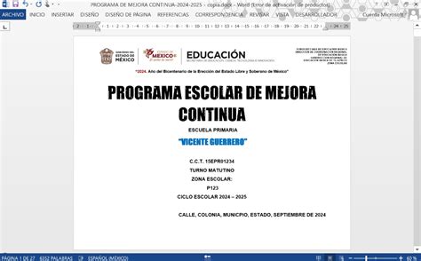 Programa De Mejora Continua Nem Antes Pemc
