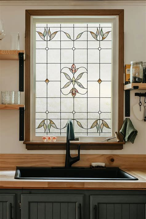 Heritage Window Film With Colorful Stained Glass Pattern Made In