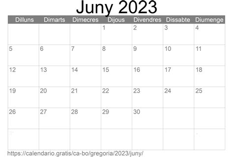 Calendari Juny 2023 Dbolívia En Català Festius I Fase Lunar