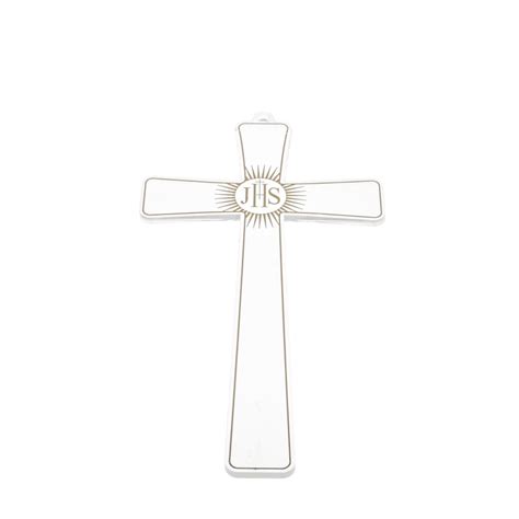 Plexiglass Clear Jhs Cross With Gold Trim Elegant Cross Of Jesus