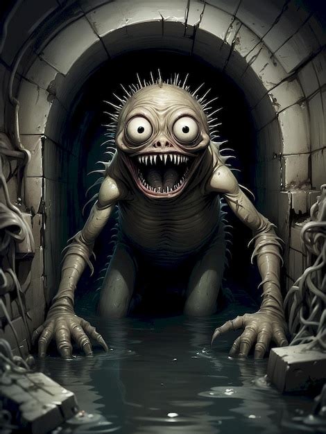 A Cartoon Of A Monster With A Grumpy Face And A Grumpy Face Premium