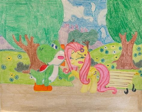 Yoshi Loves Fluttershy By Justinvaldecanas On Deviantart