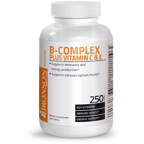 Vitamin B Complex With Vitamins C And E 250 Tablets Vitamins