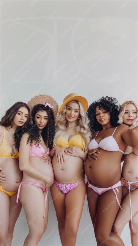 A Group Of Women Posing For A Photo Wearing Bikinis Premium Ai