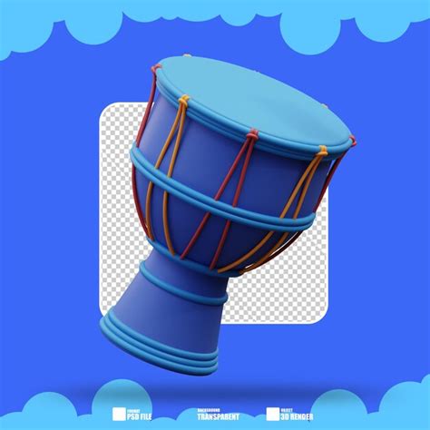 Premium Psd 3d Illustration Of The Jimbe Musical Instrument 4