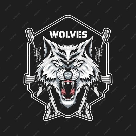 Premium Vector Military Badge Design With Wolf Mascot