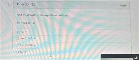 Solved Question 114 ﻿ptsfind The Domain Of The Logarithmic