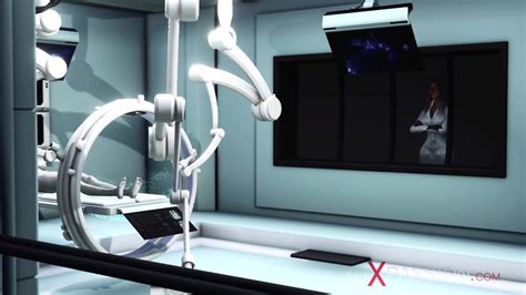Sexy Sci Fi Female Android Plays With An Alien In The Surgery Room In