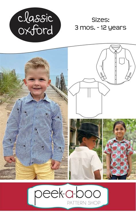 Classic Oxford Button Up Shirt Pattern Peek A Boo