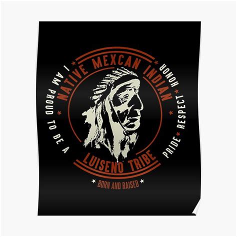 Póster Luiseno Native American Indian Pride Vintage Retro Chief Log