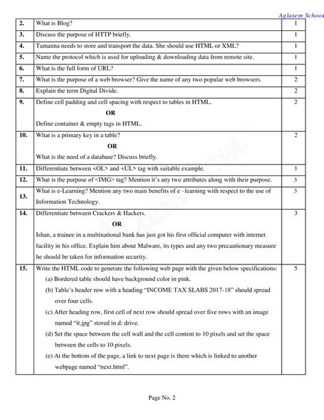 Computer Term 2 Sample Paper Class 10 Code 402 At Gordon Glazer Blog