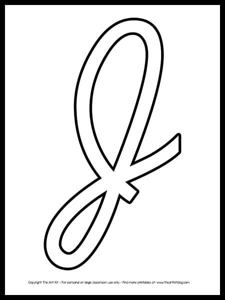 Uppercase Letter J Cursive Outline Printable Free The Art Kit