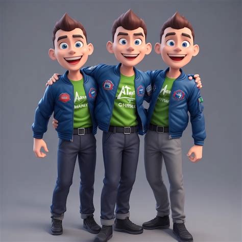 Premium Photo A Animated Boy Stand Isolated On White