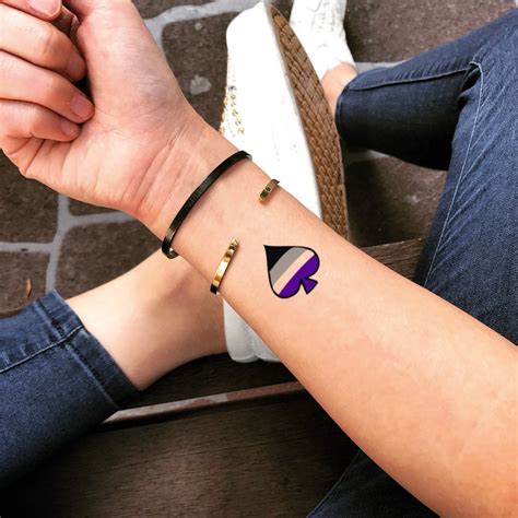 Asexual Bisexual Bi Pride Temporary Tattoo Sticker Ohmytat